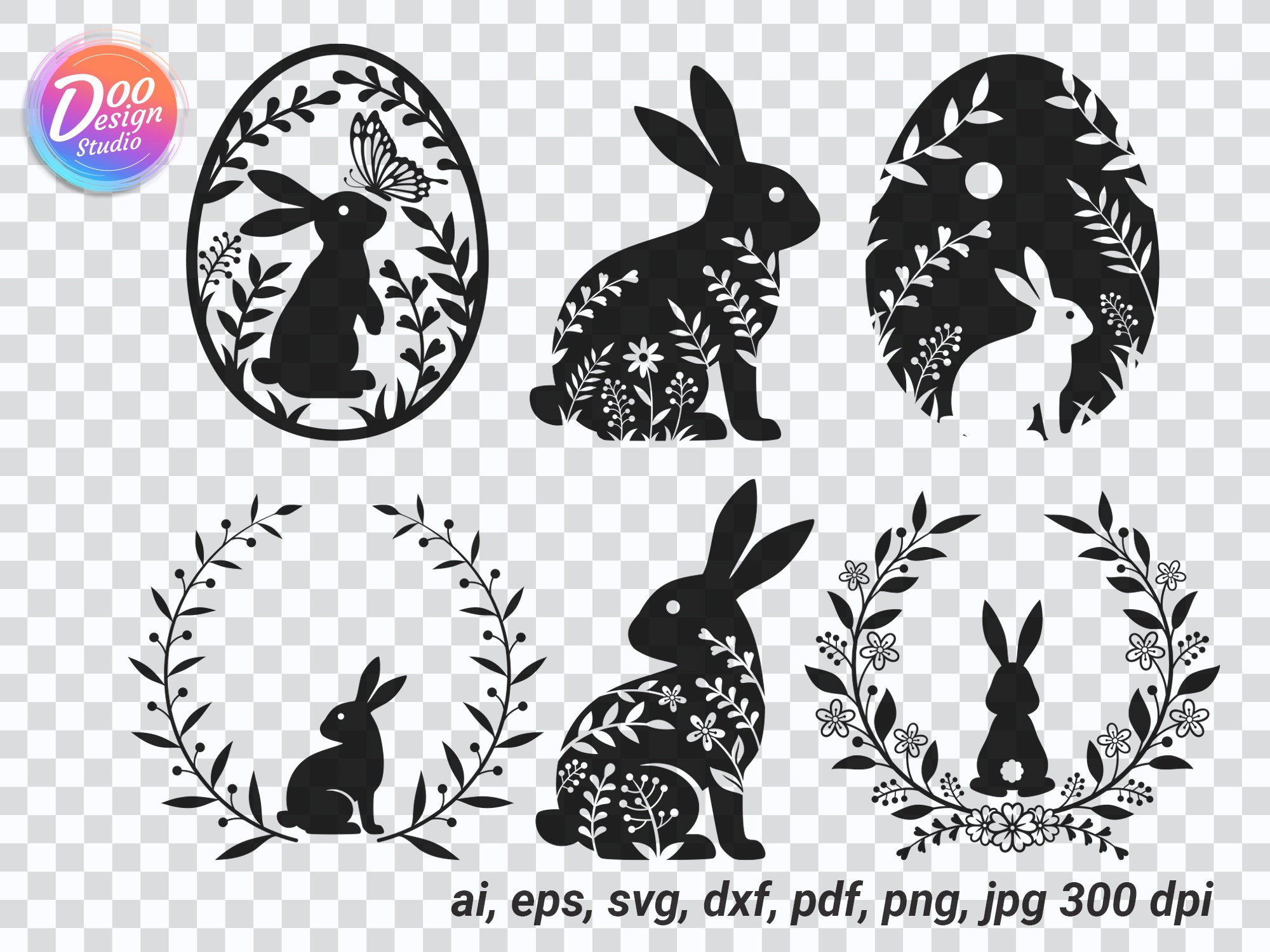 Easter Bunny Svg, Bunny Svg, Easter Bunny Bundle Svg, Rabbit Svg, Bunny ...