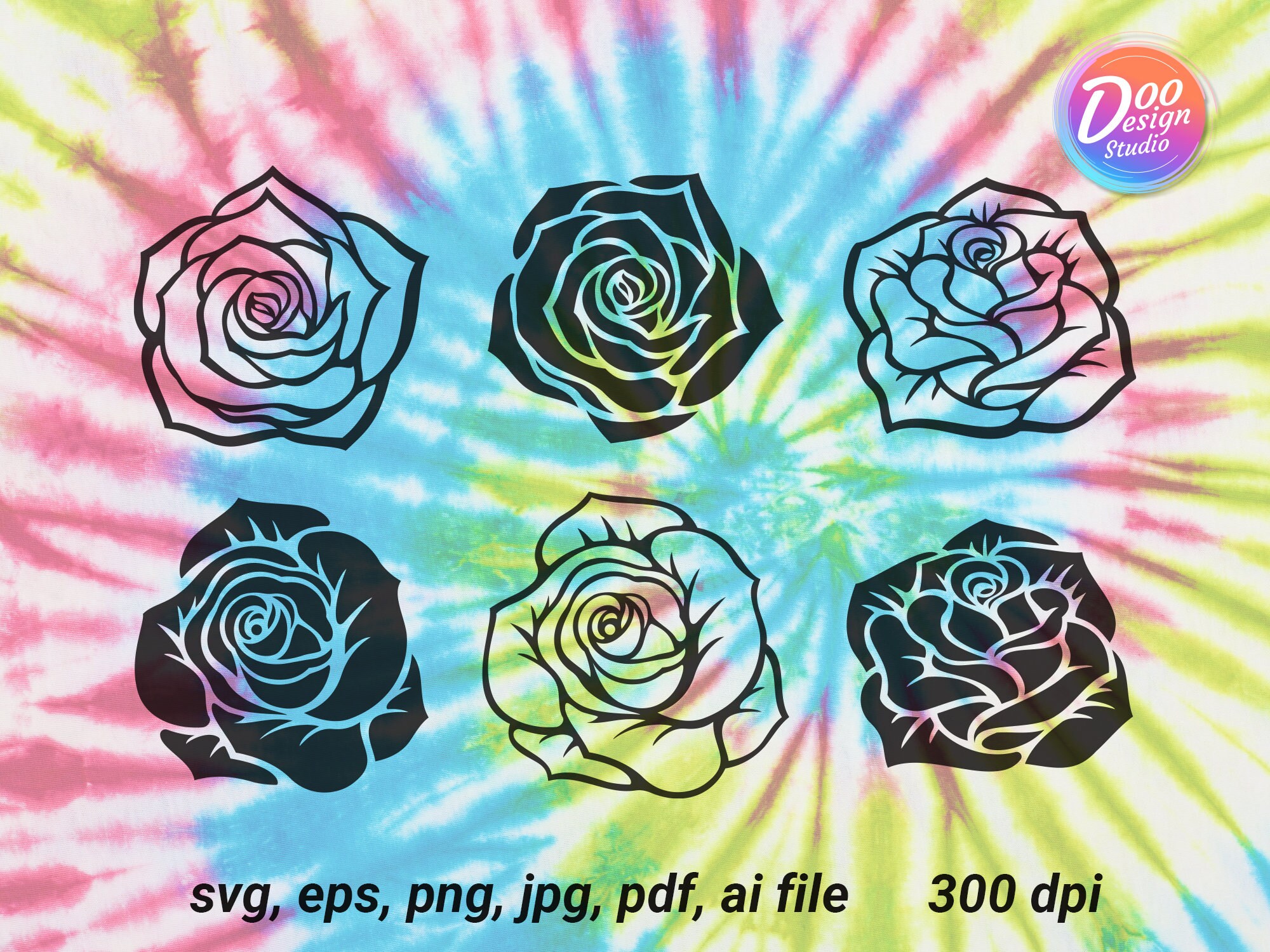 Rose SVG Bundle, Floral Silhouette, Tattoo Design (cut Files) - Etsy