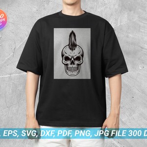 Mohawk Skull Svg, Skull Svg, Skeleton Svg, Skull Clipart, Skull Clip ...