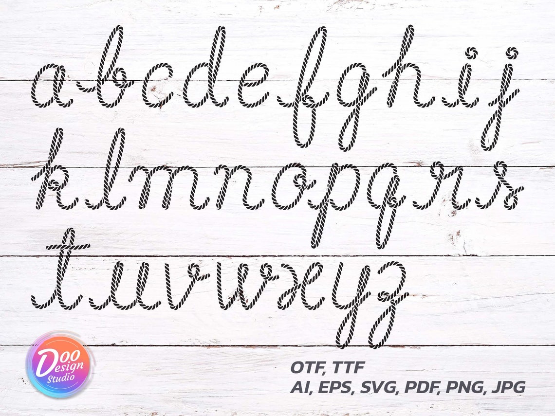 Rope Letters Svg, Fonts Cowboy Svg, Letters Commercial Pdf, Rope Svg ...