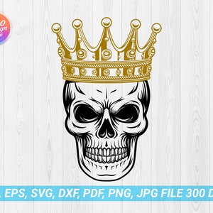 King Skull Svg, Skull Svg, Skeleton Svg, Svg Files for Cricut, Skull ...