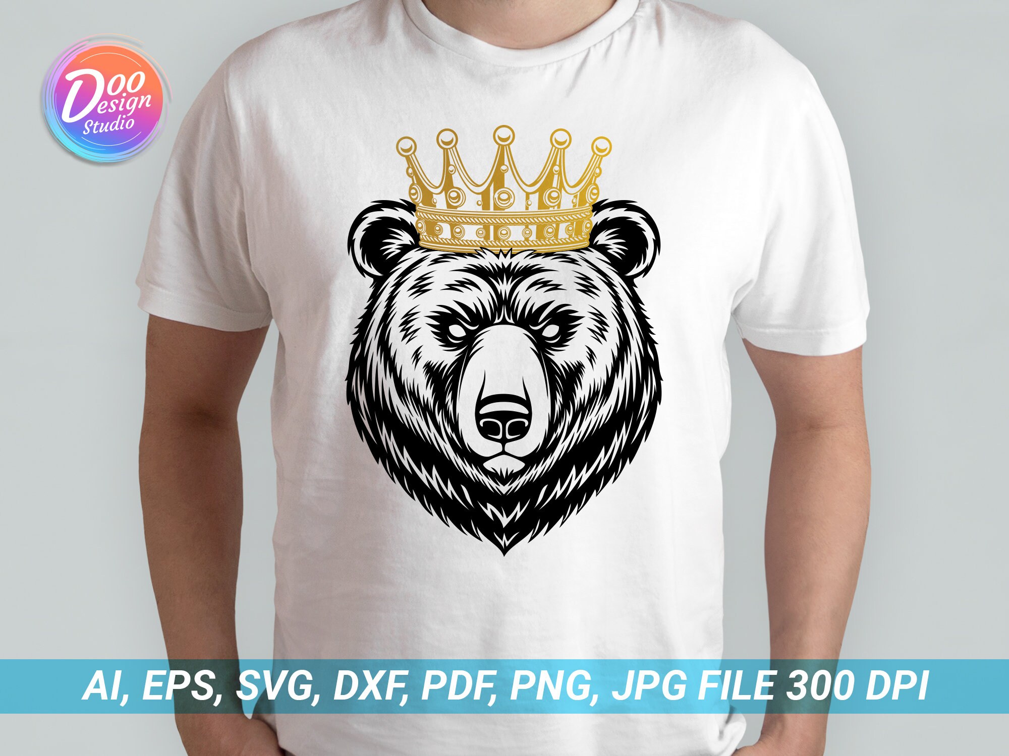 Bear Svg, King Bear Svg, Bear in Crown Svg, Bear Head Svg, Bear Clipart ...