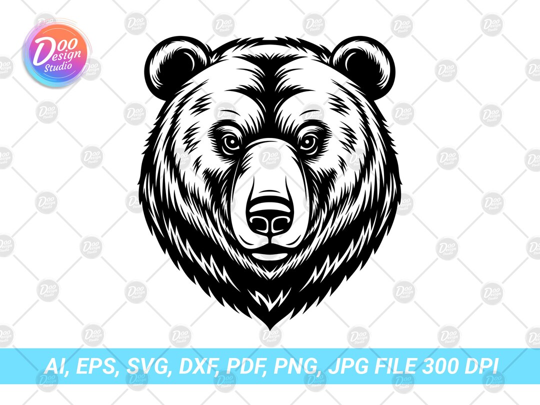 Bear Head Svg, Bear Face Svg, Bear Head Svg Cut Files for Cricut, Bear ...