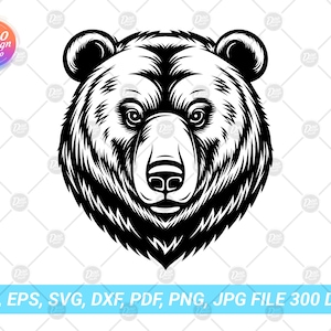 Bear Head Clipart, Cut Files for Cricut (digital Download) - Etsy
