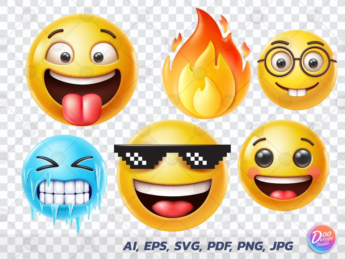 Emoji Face PNG Digital Download, Smileys Emoticons Clipart, Funny ...