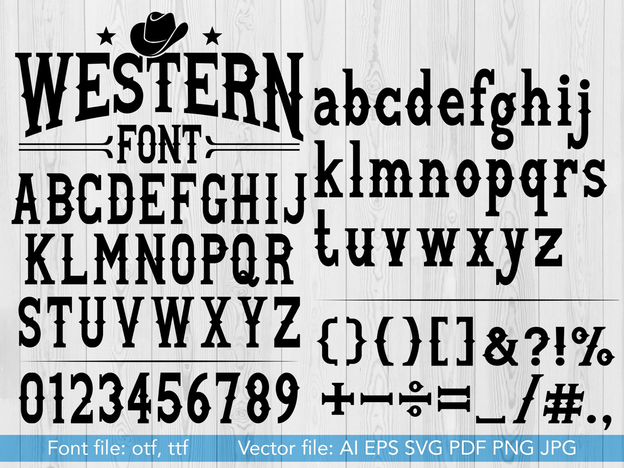 Western Font, Cowboy Alphabet, SVG, TTF, OTF Files (digital Download ...