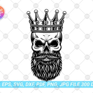 King Skull Svg, Skull Svg, Skeleton Svg, Svg Files for Cricut, Skull ...