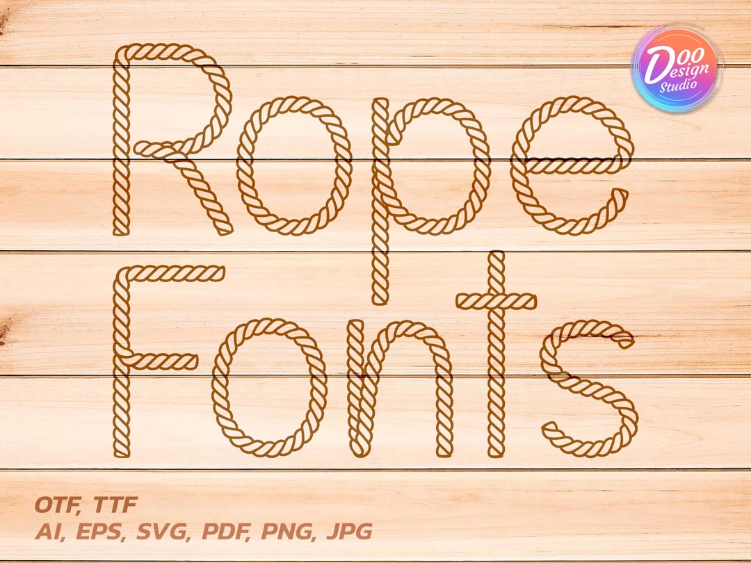 Rope Letters Svg, Fonts Cowboy Svg, Letters Commercial Pdf, Rope Svg ...