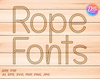 Rope Letters Svg, Fonts Cowboy Svg, Letters Commercial Pdf, Rope Svg ...