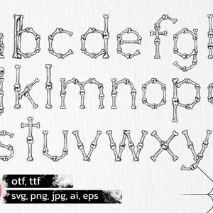 Halloween Font Otf, Halloween Font Svg, Bones Font Otf, Bone Font ...