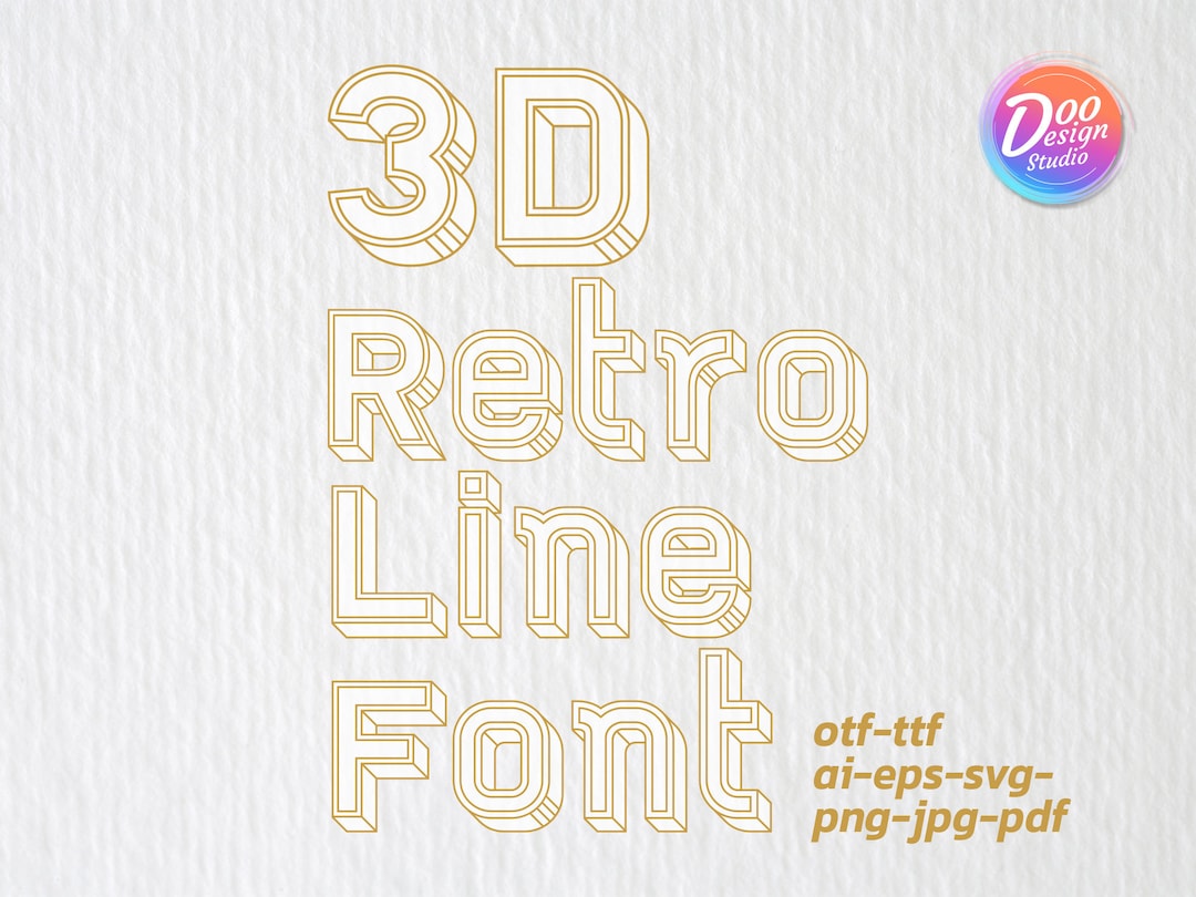 Retro Font, 3d Font, Retro Font Svg, Groovy Font, Svg Files for Cricut ...