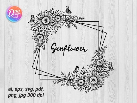 Sunflower Svg Butterfly Svg Sunflower Butterfly Svg Flower | Etsy