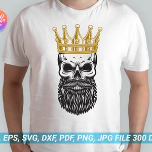 King Skull Svg, Skull Svg, Skeleton Svg, Svg Files for Cricut, Skull ...