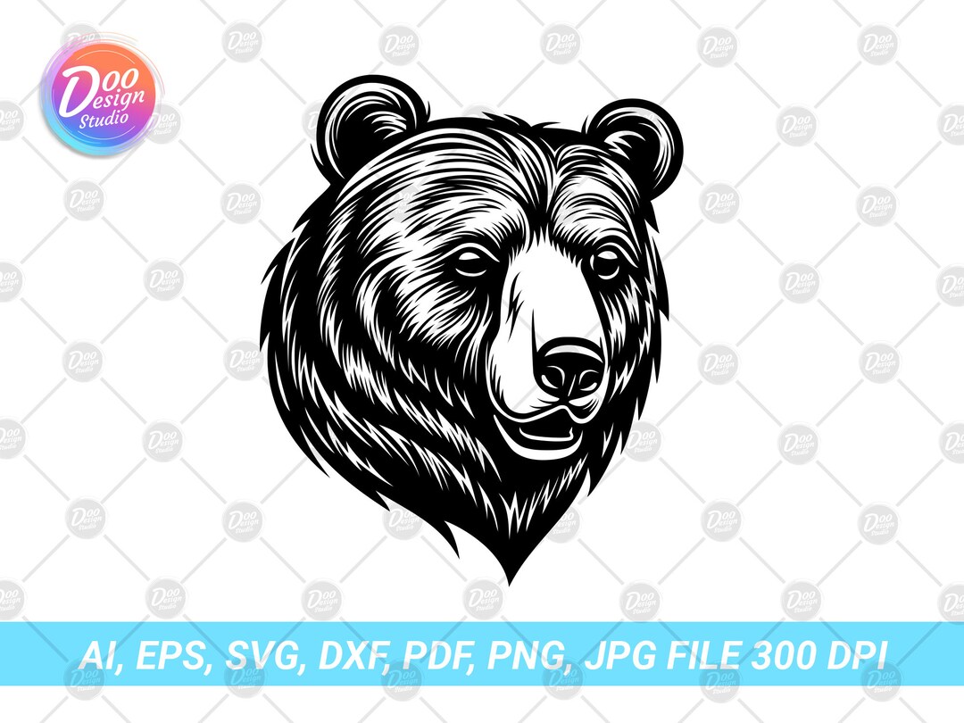 Bear Head Svg, Bear Face Svg, Bear Head Svg Cut Files for Cricut, Bear ...