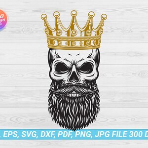 King Skull Svg, Skull Svg, Skeleton Svg, Svg Files for Cricut, Skull ...