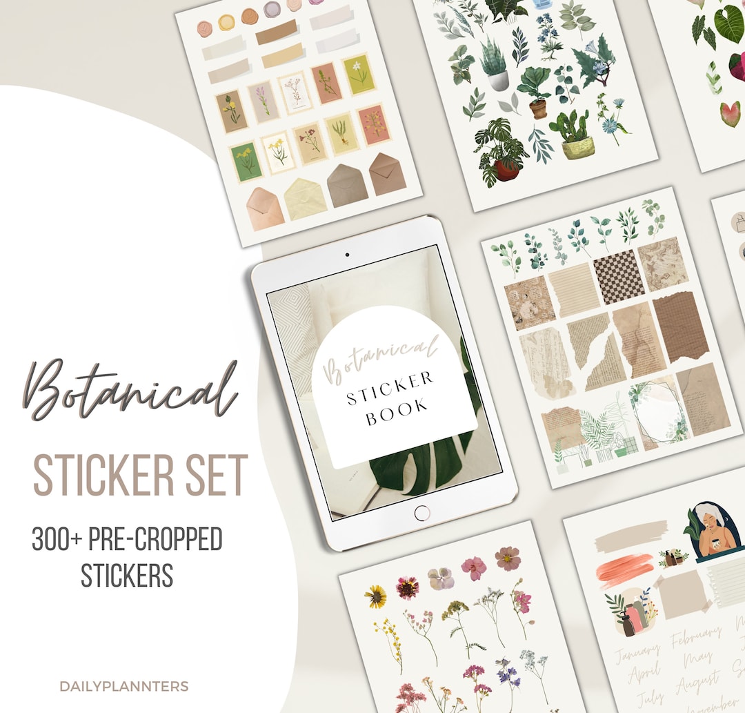 Botanical Stickers, Garden Stickers, Plant Stickers, Goodnotes Stickers ...