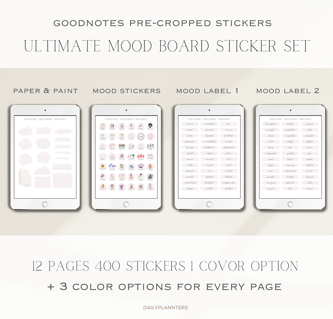 Mood Stickers, Mood Tracker Stickers, Mood Board Stickers, Goodnotes ...