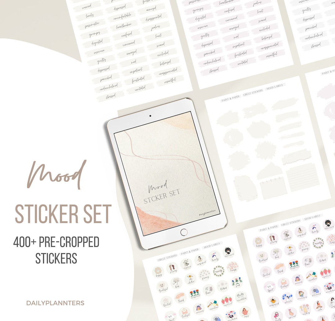 Mood Stickers, Mood Tracker Stickers, Mood Board Stickers, Goodnotes ...