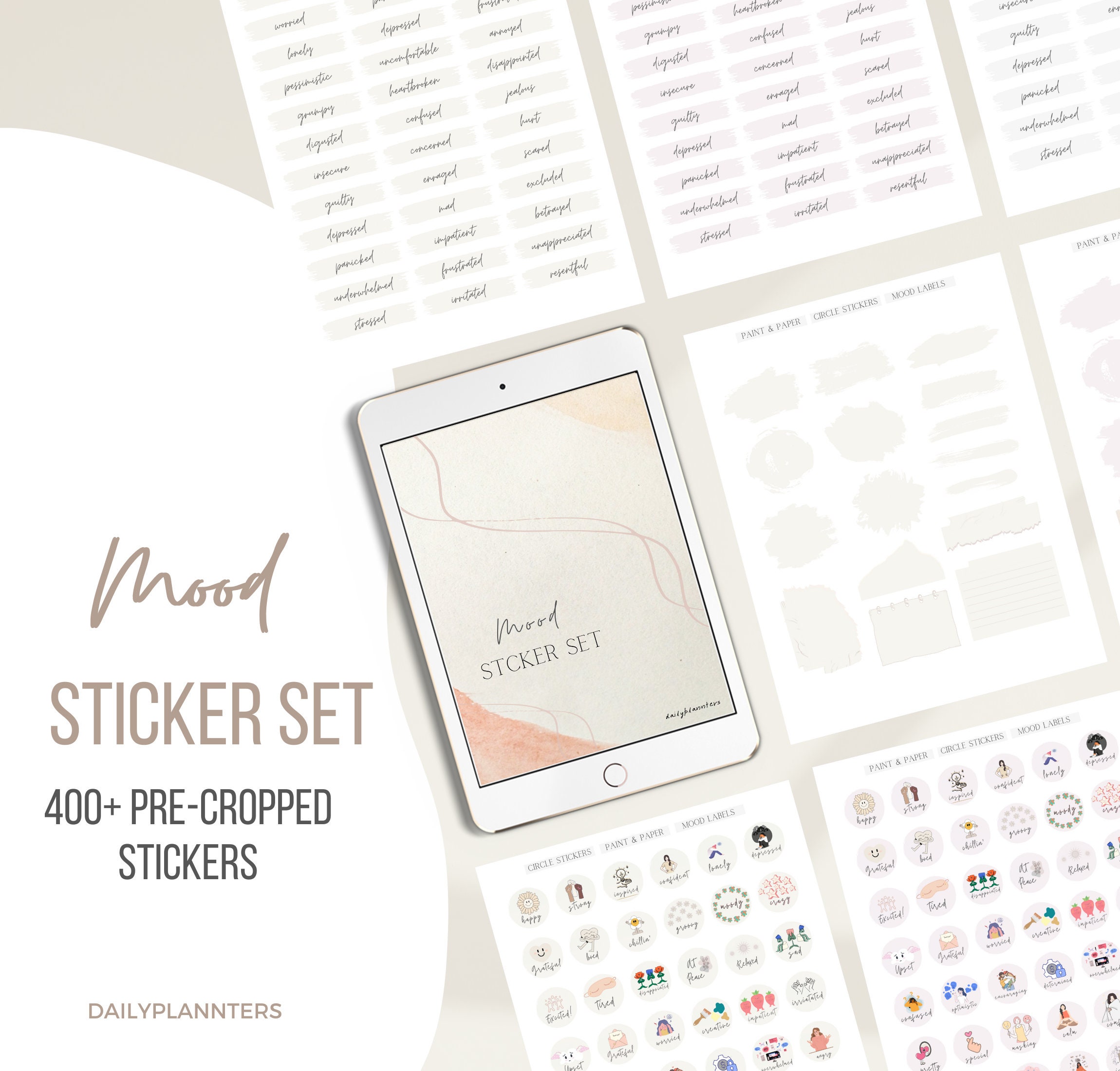 Mood Stickers, Mood Tracker Stickers, Mood Board Stickers, Goodnotes ...