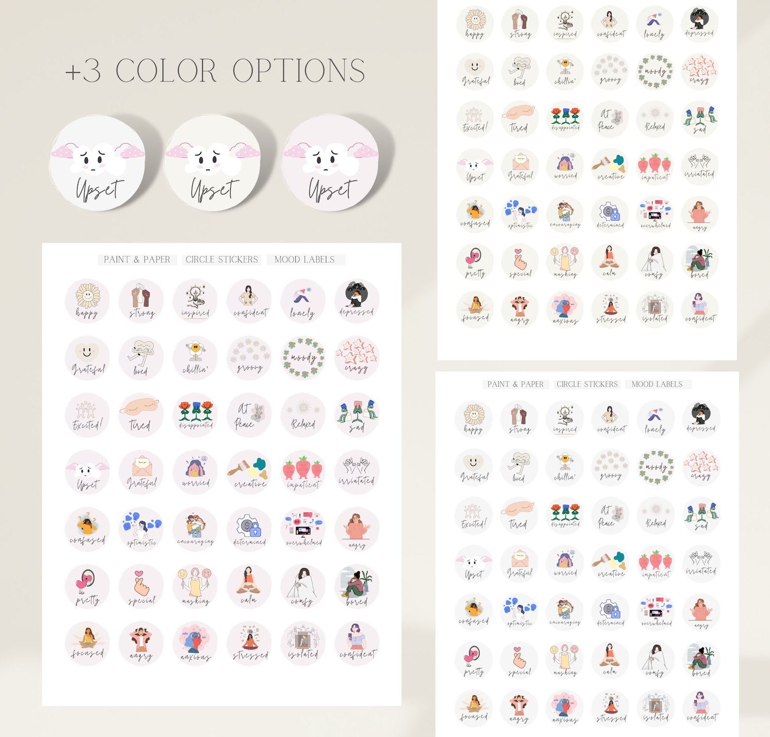 Mood Stickers, Mood Tracker Stickers, Mood Board Stickers, Goodnotes ...