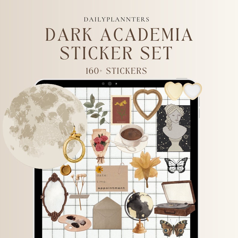 Dark Academia Stickers, Digital Stickers ,goodnotes - Etsy