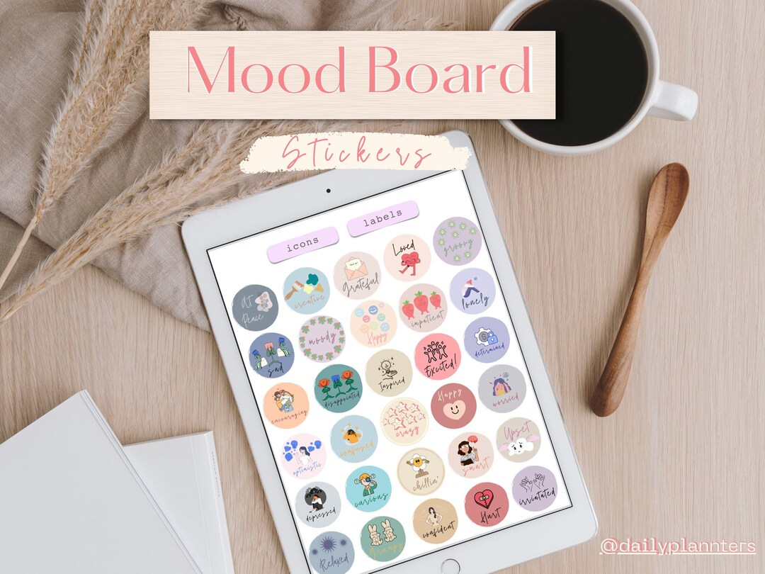 Mood Stickers, Goodnotes Stickers, Goodnotes Mood Board - Etsy
