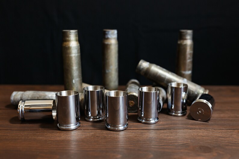 Steampunk Shot Glasses Handcrafted From 30mm Bullet Casing, Industrial ...