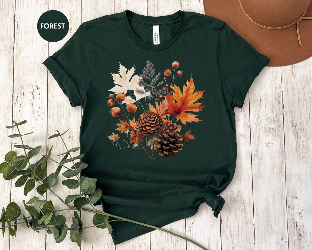 Fall Leaves T-shirt, Watercolor Fall Leaves T Shirt, Womens Fall Shirt ...
