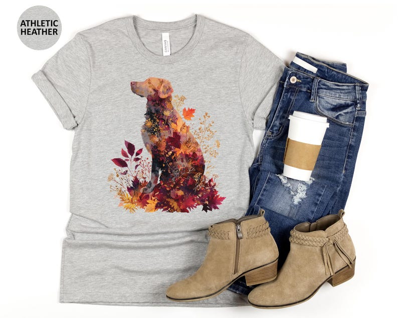 Fall Dog Shirt Gift for Her, Fall Wildflower Dog T-shirt, Womens Dog ...