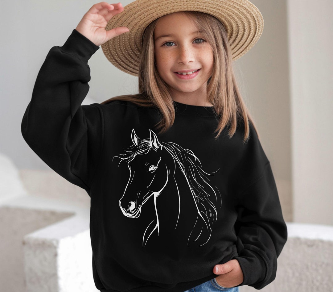 Girls Horse Sweatshirt, Childrens Western Sweatshirt, Horse Rider Gift ...