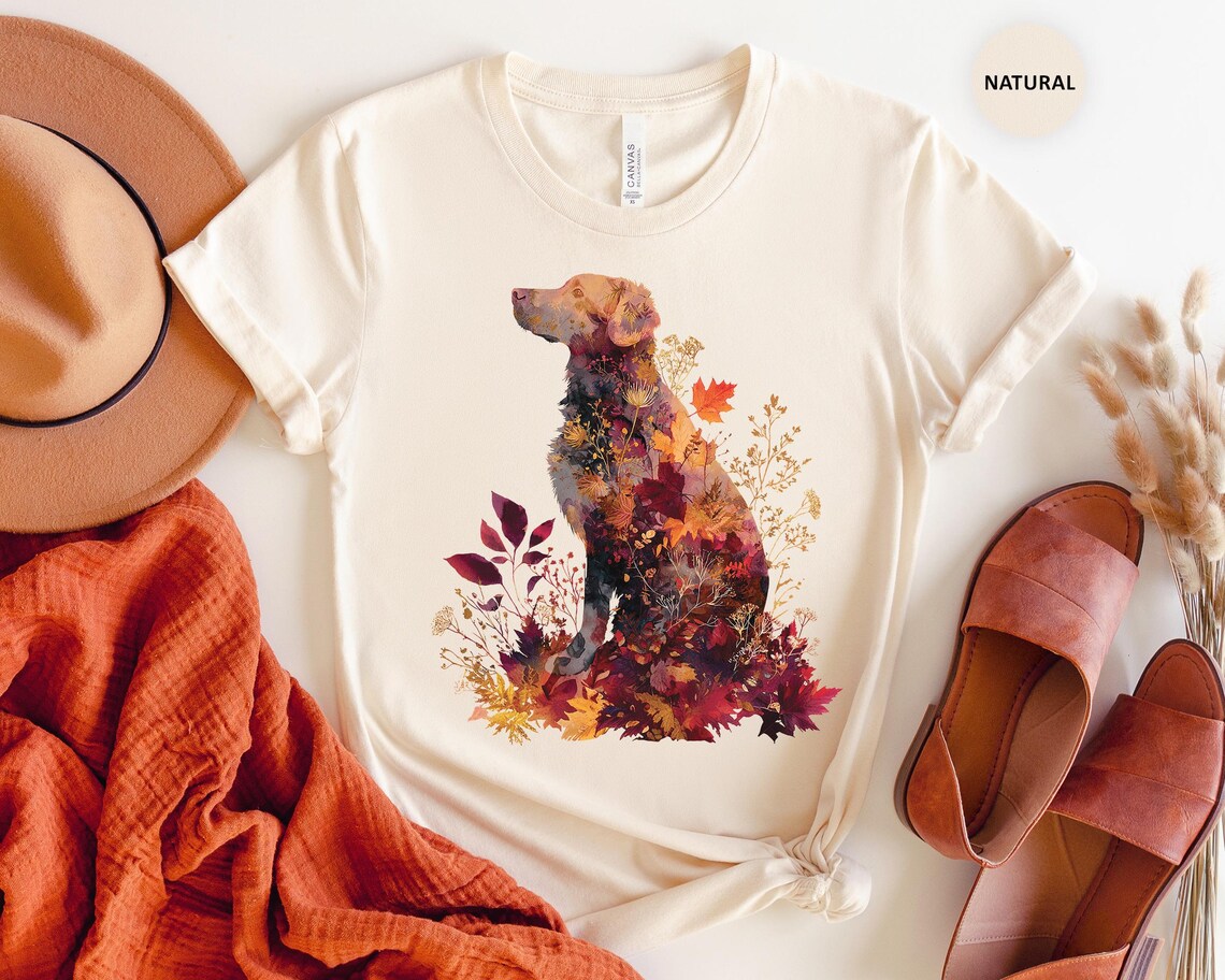 Fall Dog Shirt Gift for Her, Fall Wildflower Dog T-shirt, Womens Dog ...
