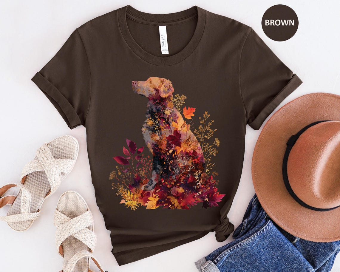 Fall Dog Shirt Gift for Her, Fall Wildflower Dog T-shirt, Womens Dog ...