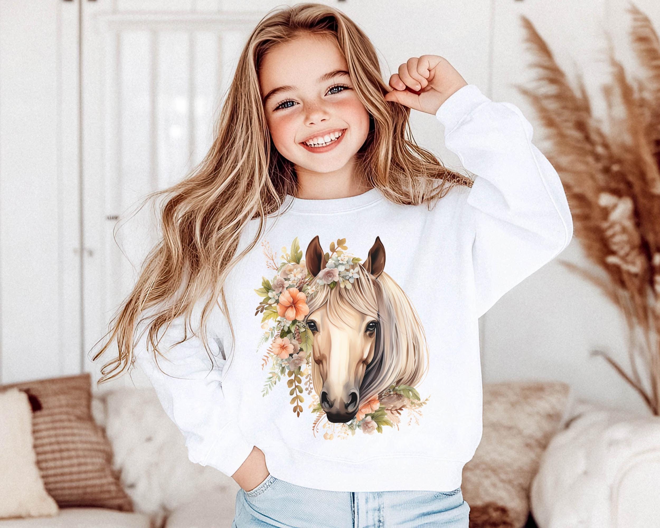 Girls Horse Sweatshirt, Childrens Western Sweatshirt, Horse Rider Gift ...