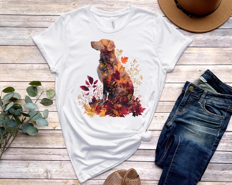 Fall Dog Shirt Gift for Her, Fall Wildflower Dog T-shirt, Womens Dog ...
