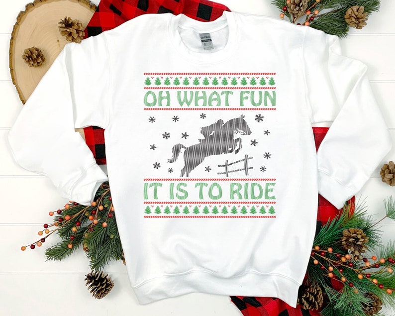 Best Gift for Horse Lover, Ugly Christmas Equestrian Sweater, Holiday ...