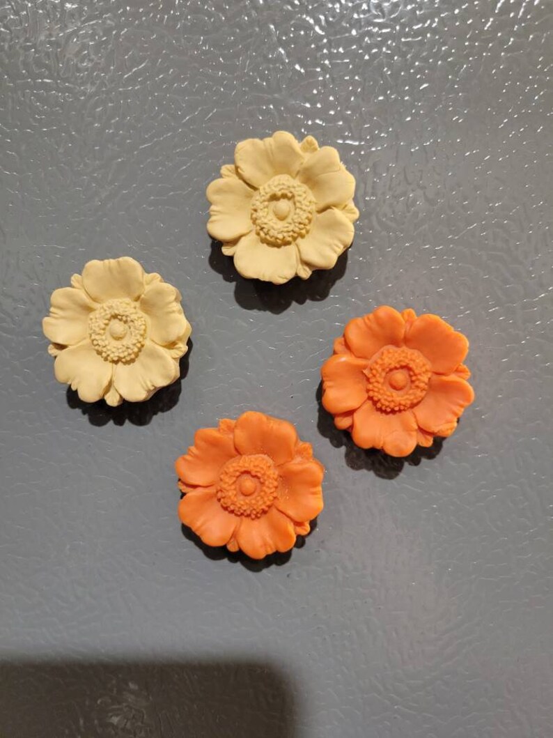 Flower Magnets - Clay Magnets - Poppy Flower- Large Refrigerator ...