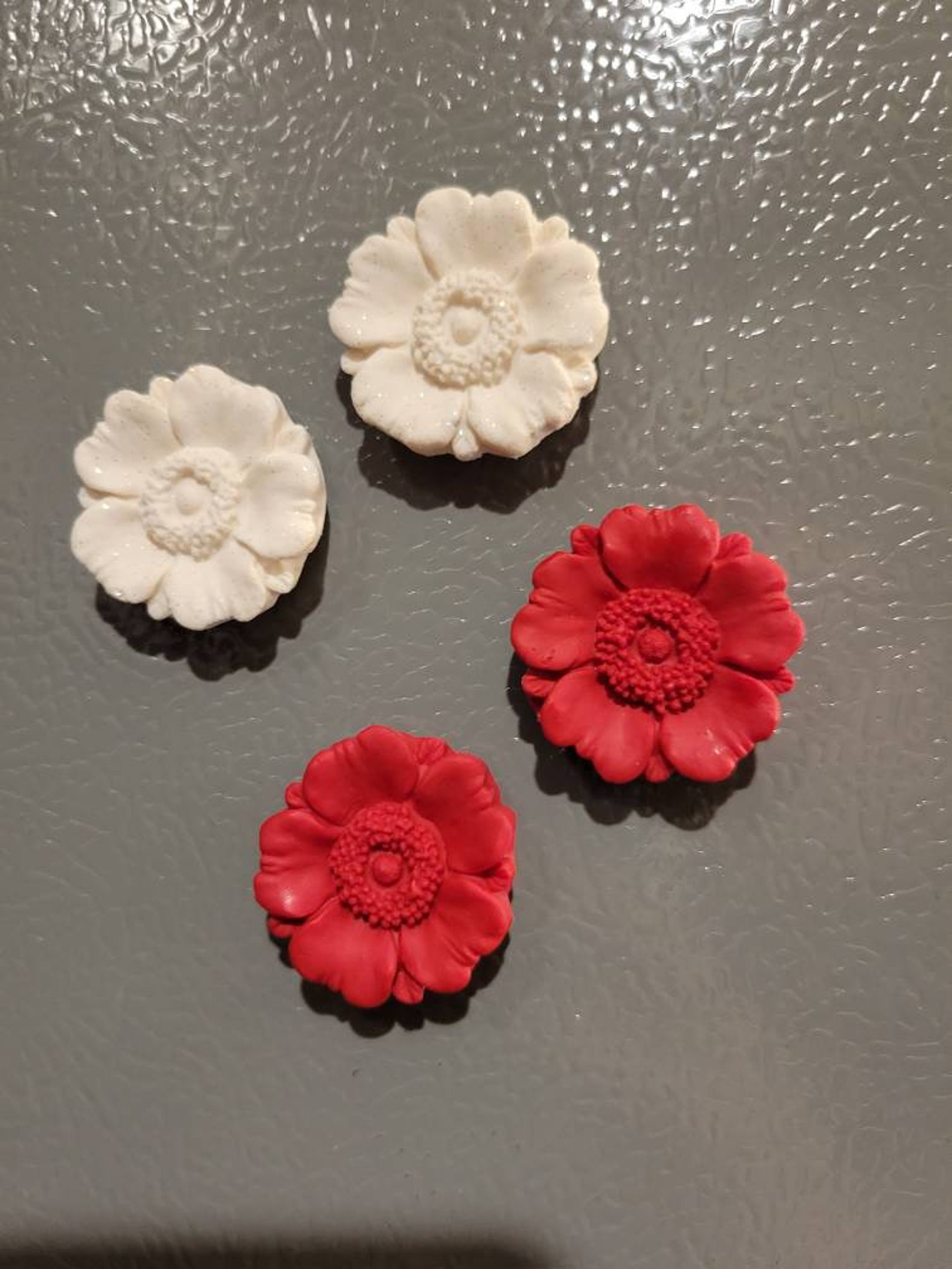Flower Magnets - Clay Magnets - Poppy Flower- Large Refrigerator ...