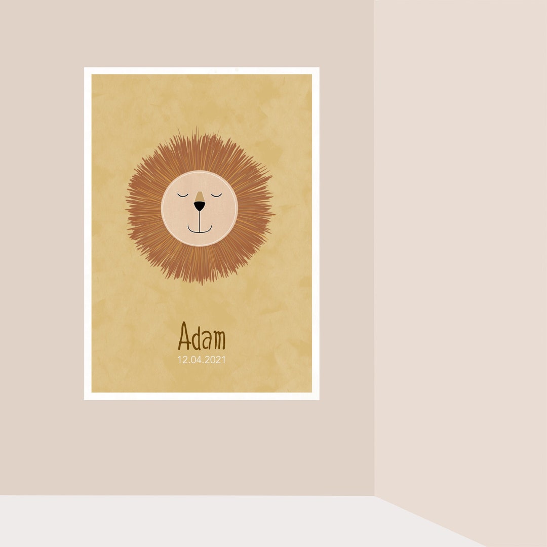 Lion Poster PERSONNALISABLE - Etsy