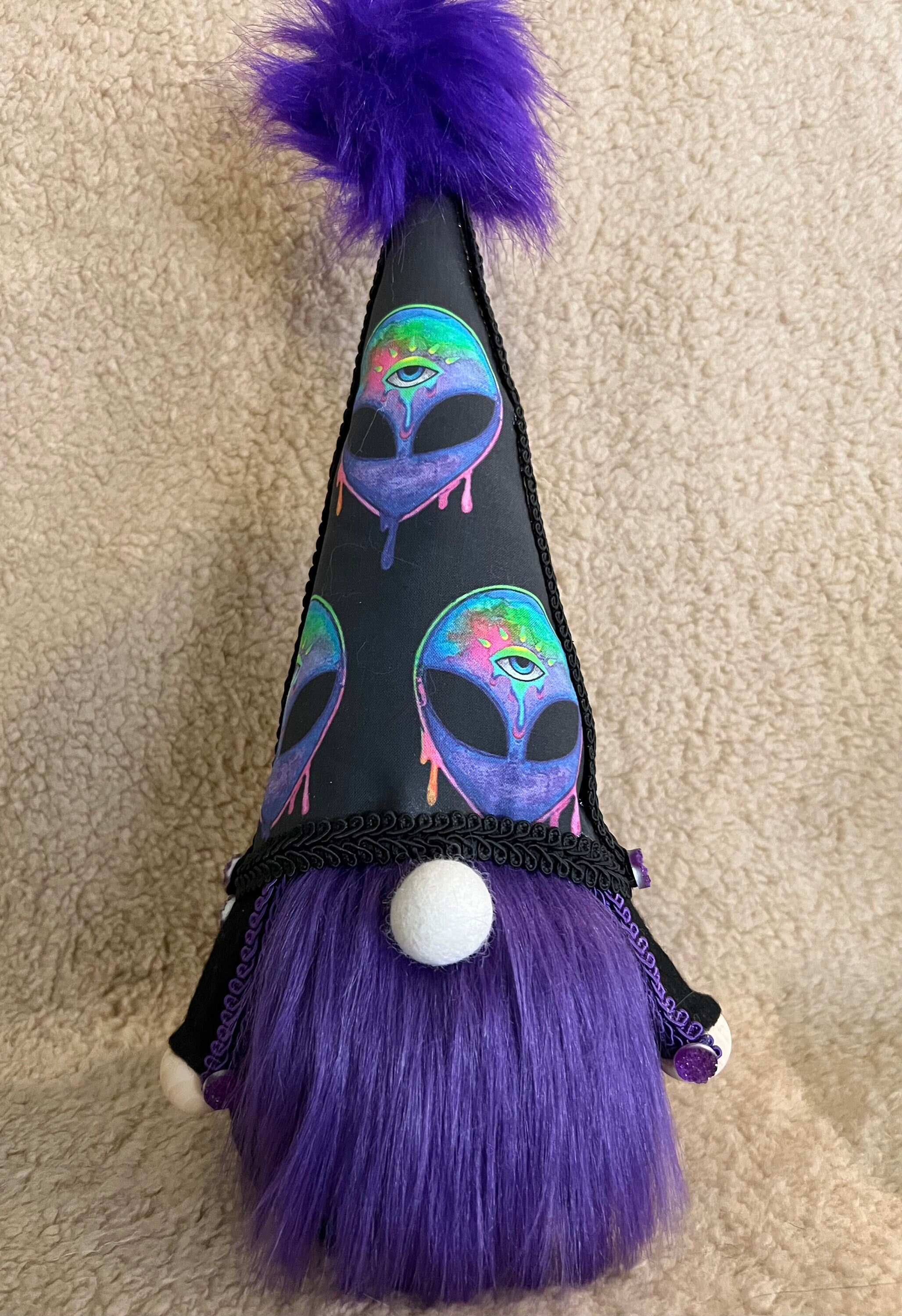 Purple Alien Handmade Gnome, UFO Whimsical Gnome, Tiered Tray - Etsy