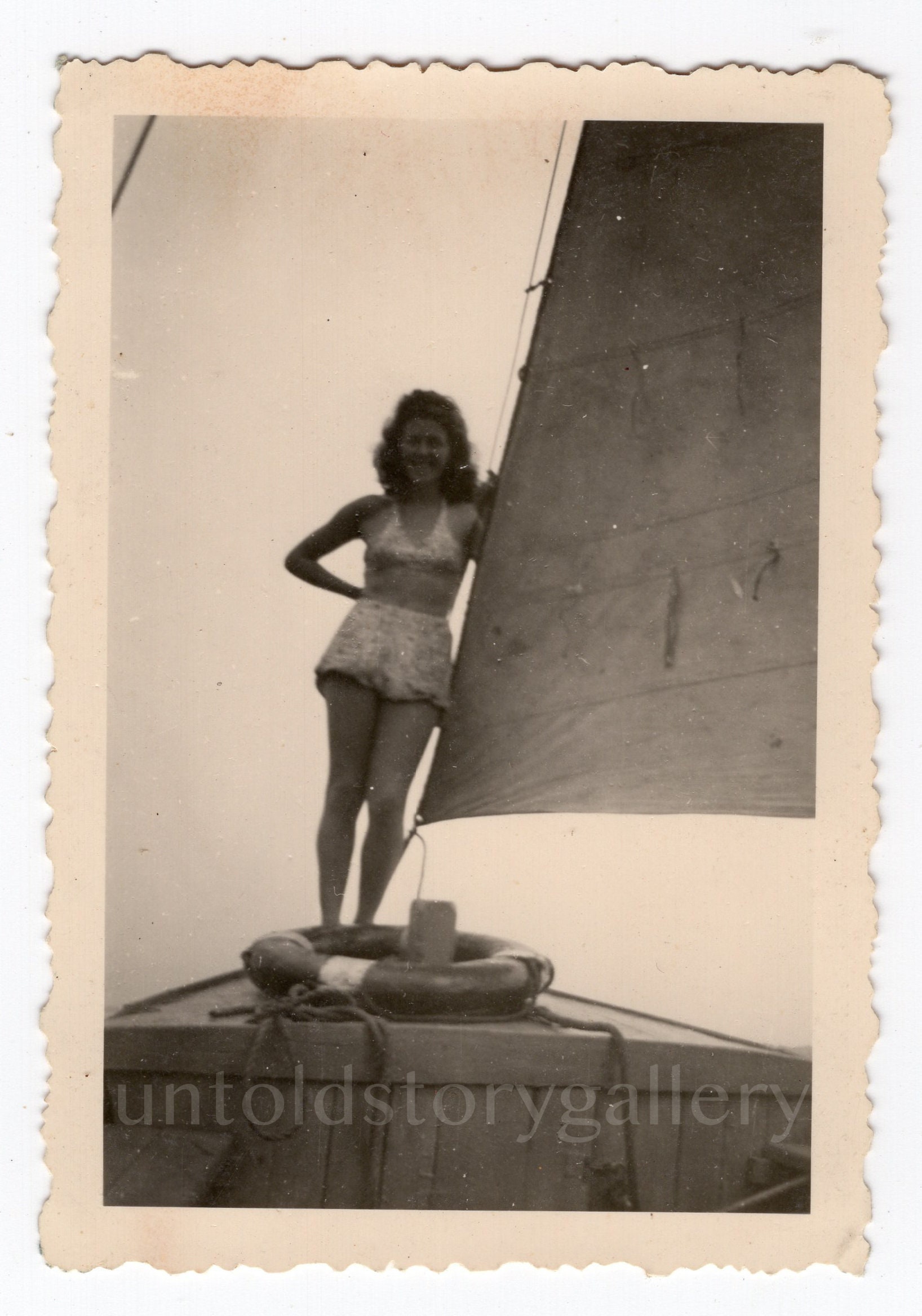 Sailor Girl Vintage Found Snapshot Etsy