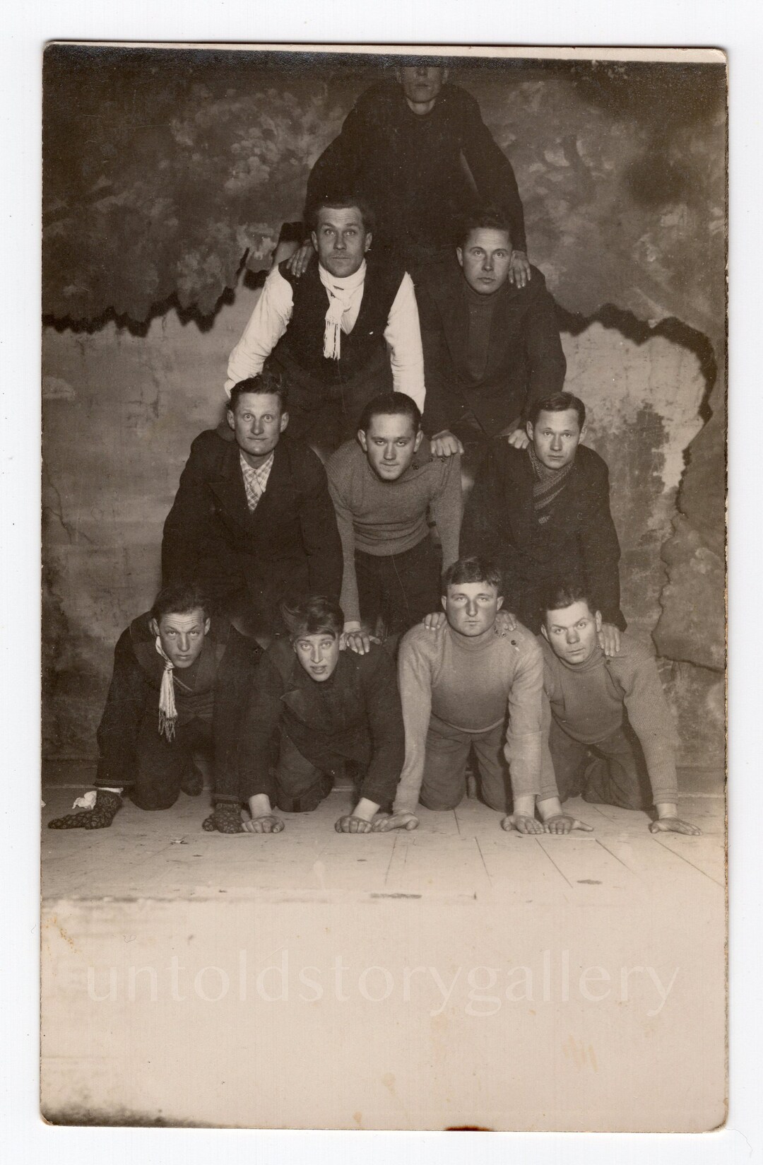 Men Human Pyramid, 1920s, Vintage Photo - Etsy