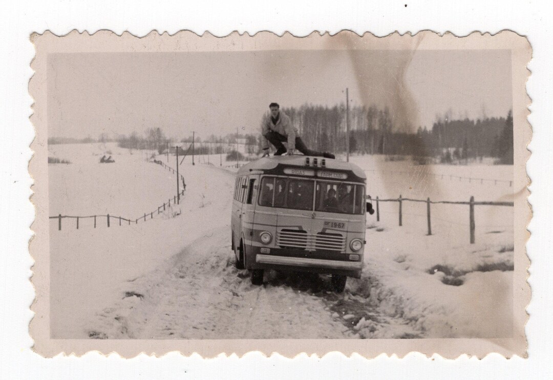 Surfing on a Bus, Found Vintage Snapshot - Etsy