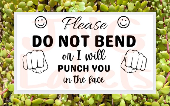 Please Do Not Bend or Punch Face Stickers Packaging Labels | Etsy