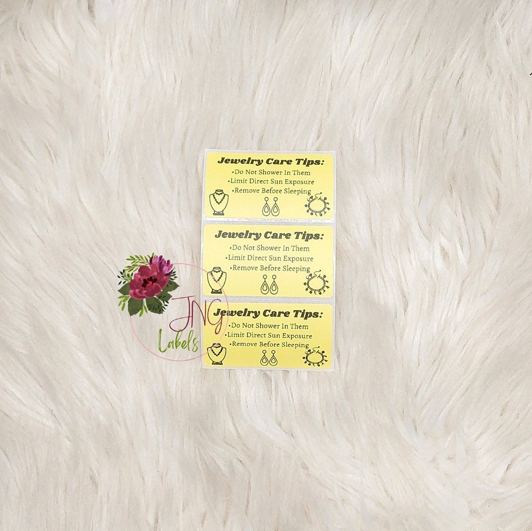 Jewelry Care Tips Labels Packaging Stickers - Etsy