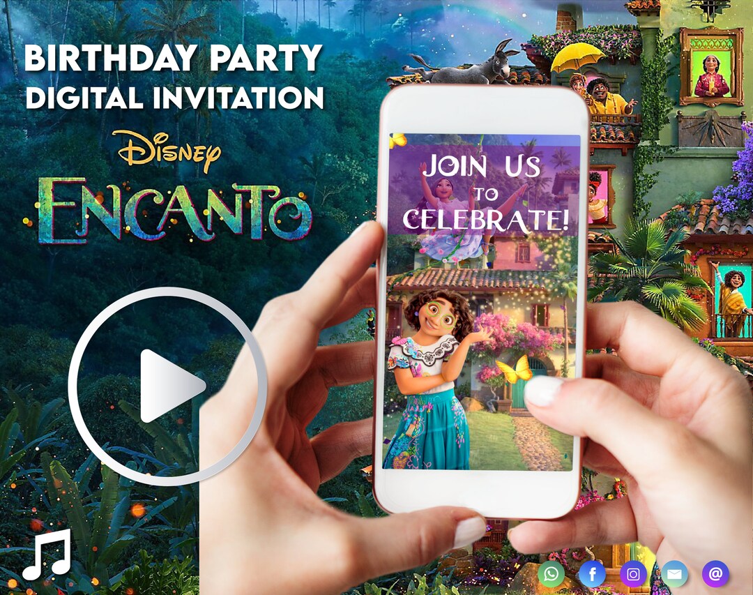 Encanto Video Invitation, Encanto Birthday Party Invitation, Electronic ...
