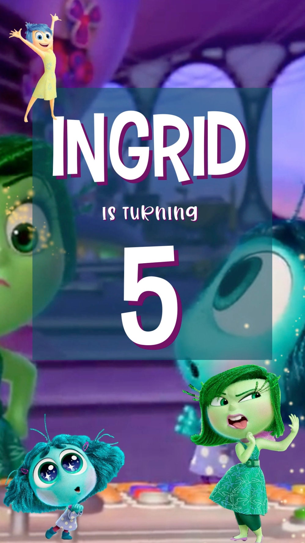 INSIDE OUT 2, Digital Invitation, Electronic Inside Out Birthday ...