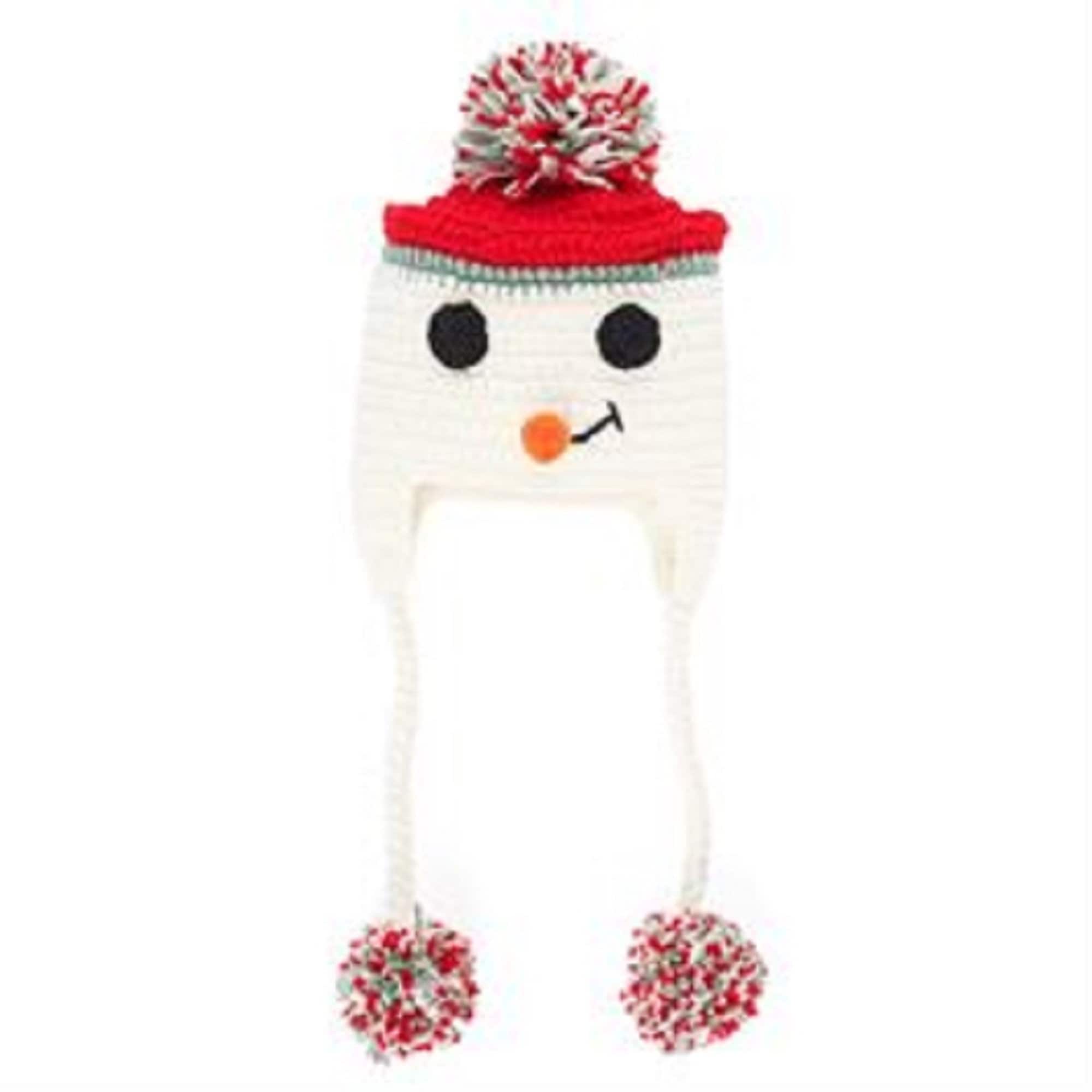 Snowman Knitted Cap 1-3 Years Old - Etsy UK