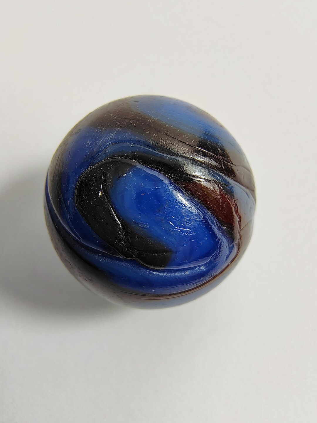 Vintage Cobalt Blue Swirl Marble: 5/8" Collectible Glass Retro Toy - Etsy