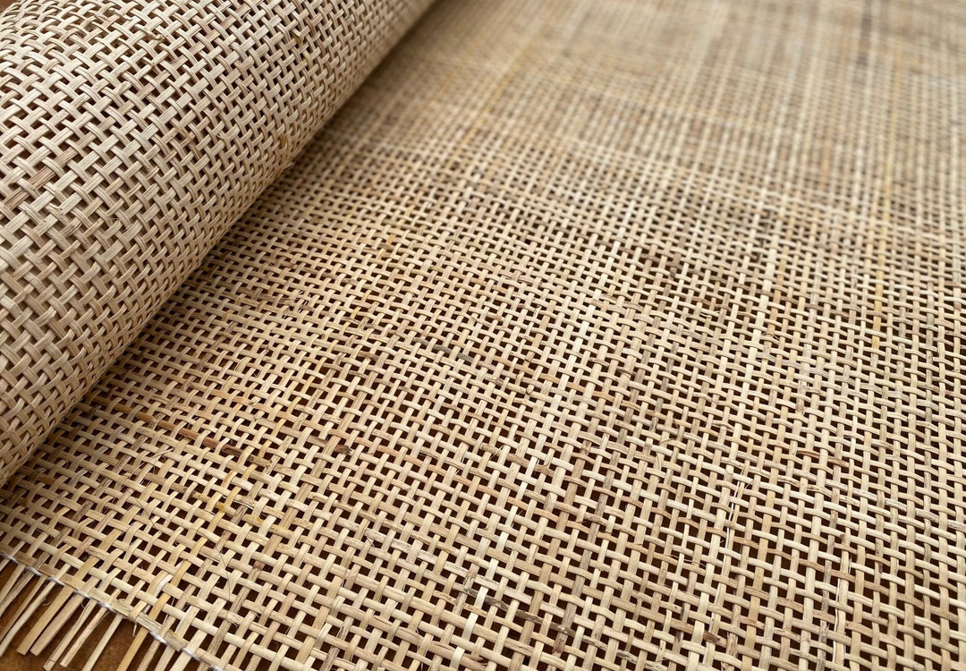 18" Wide, Natural Radio Weave, Cane Webbing Roll, Light Beige Color ...