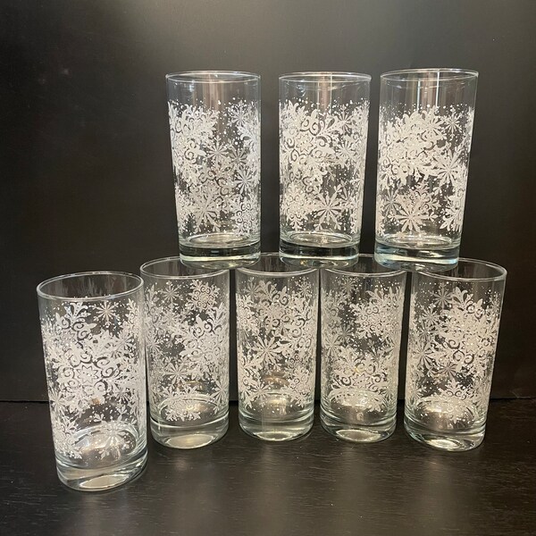 Snowflake Glassware - Etsy